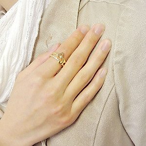 Wrapables Gold Plated Stackable Initial Letter Ring Size 6, Letter G