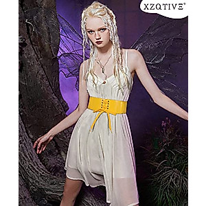XZQTIVE Women Wide Belt for Dresses Elastic Stretchy Lace-up Cinch Belt Snap Button Tied Corset Waist Belt for Dress