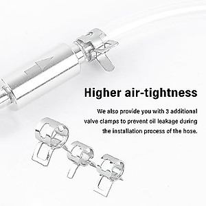 KIFIDAN Motorcycle Brake Bleeder Hose,One Way Check Valve Brake Fluid Bleeder Kit with Tube & Clamp,Universal Motorcycle Accessories Brake System Bleeding Tools for Clutch,Hydraulic Brake