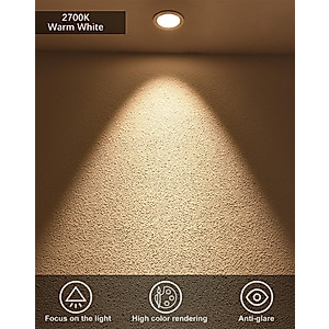 GOHDLAMP GU10 LED Bulbs Dimmable, 5W 50 Watt Equivalent LED Bulb, 2700K Warm White 450 Lumen GU10 Bulb Standard Base, LED Bulb Replacement for Track Light Bulbs, 38° Beam Pack of 6