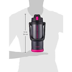 Zojirushi SD-BD20-BP20-BP2060ml Water Bottle, Direct Drinking, Sports Type, Stainless Steel Jug Bottle, 0.6 gal (2.06 L), Pink Black