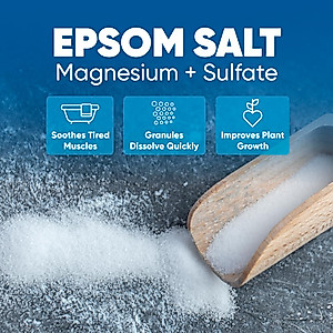 Epsom Salt 5 Lb Bulk Bag USP Grade Unscented with Bamboo Scoop