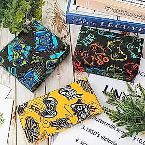 AnyDesign 12Pcs Gaming Wrapping Paper Colorful Video Game Gift Wrap Paper Bulk Folded Flat Gamepad Controller Art Paper for Birthday Baby Shower Theme Party DIY Crafts Gift Wrapping, 19.7 x 27.6 In