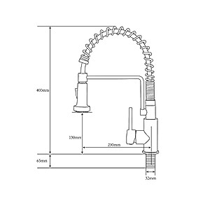 Friho Lead-Free Commercial Brushed Nickel Stainless Steel Single Handle Single Lever Pull Out Pull Down Sprayer Spring Bar Sink Kitchen Sink Faucet, Brushed Nickel Kitchen Faucets