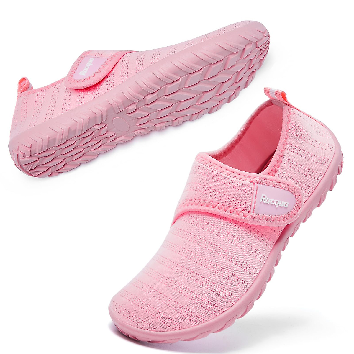 Racqua Kids Water Shoes Boys Girls Quick Dry Barefoot Lightweight Beach Sport Aqua Shoes Swim Pool Walking Surfing Boating Shoes Big Kid Pink 1