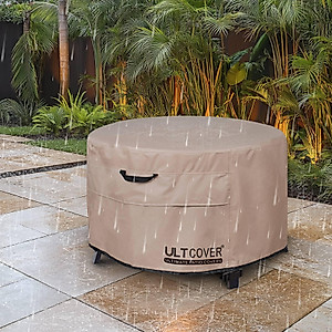 ULTCOVER Patio Fire Pit Table Cover Round 44 inch Outdoor Waterproof Fire Bowl Cover