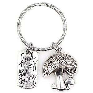 Find Joy in the Journey Graduate House Inspirational Quote Going Away Motivational Congrats Accomplishment Gratitude Gift Fungus Brothers Mario Games Grow Shroom Mushroom Keychain 111D