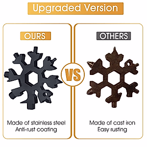Stocking Stuffers Christmas Gifts for Men - 18-in-1 Snowflake Multitool - Cool Gadgets Mens Gifts for Dad Boyfriend Husband Him - Bottle Opener/Flat Phillips Screwdriver/Wrench for Camping, Repairing
