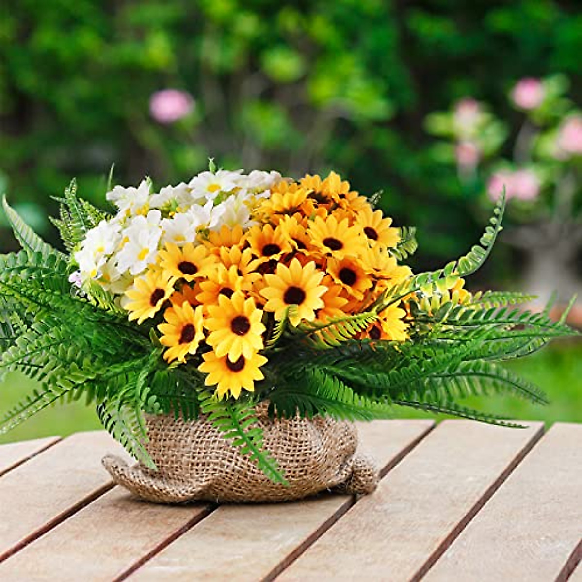 12 Bundles Artificial Fake Flowers for Outdoor Decoration,UV Resistant Faux Plastic Fabric Greenery Shrubs Plants for Hanging Planters Outside Porch Vase Home Window Decoration