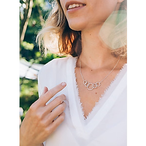 Sterling Silver 50th Birthday Necklace for Women - 5 Linked Rings for 5 Decades Pendant, 50th Birthday Gift Jewelry for Her, Best Friend Turning 50, Wife gift for 50th Birthday Celebrations