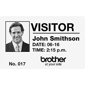 Brother Genuine DK-12343PK Die-Cut Name Badge Paper Labels, 2.3 in x 3.4 in (60 mm x 86 mm) Adhesive Name Badge White Paper Labels, 260 Labels per Roll, (3) Rolls per Box