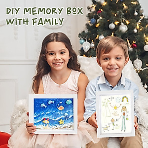 Shadow Box Frame Display Cases 8x10 - 3 Pack Deep Shadowbox Picture Frame with Galss 3D Display Wood Shadow Box Frame with Line Board