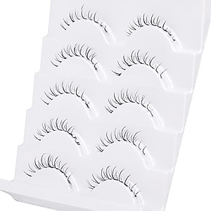 False Eyelashes Bottom Lashes Wispy Natural DIY Fake Eye Lashes Clear Band Mink Lashes Reusable Soft Handmade Lashes Pack