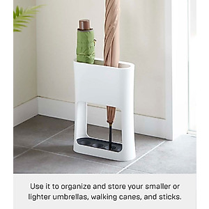 YAMAZAKI Compact Home Oval Holder Walking Canes | Plastic | Umbrella Stand, One Size, White
