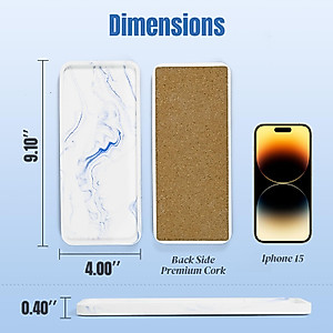 Plentio 9" Stone Rectangle Bathroom Tray for Counter - Unique Luxury Decor Gift-Diatomaceous Earth Tray for Bathroom, Kitchen - Countertop Organizer for Jewelry, Perfume, Candles