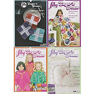 Lily Sugar n' Cream Variety Assortment 6 Pack Bundle 100% Cotton Medium 4 Worsted with 4 Patterns (Asst 62)