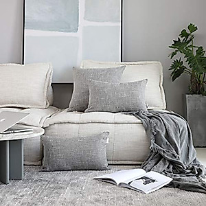 Kevin Textile Decorative Throw Pillow Covers Star Modern Farmhouse Pillowcases Indoor Outdoor, Set of 2, 20 x 20 inches (50x50cm), Grey