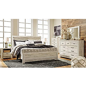 Signature Design by Ashley Bellaby Farmhouse Panel Headboard ONLY, King, Whitewash