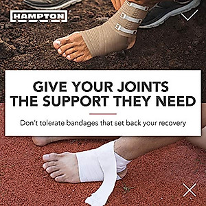 (6 Pack) Elastic Bandage Wrap | Latex-Free Elastic Wraps for Medical & Sports Sprains, Injuries, Wrap Calf, Ankle Wrap & Foot Compression | Cotton Compression Bandage + 6 Extra Clips