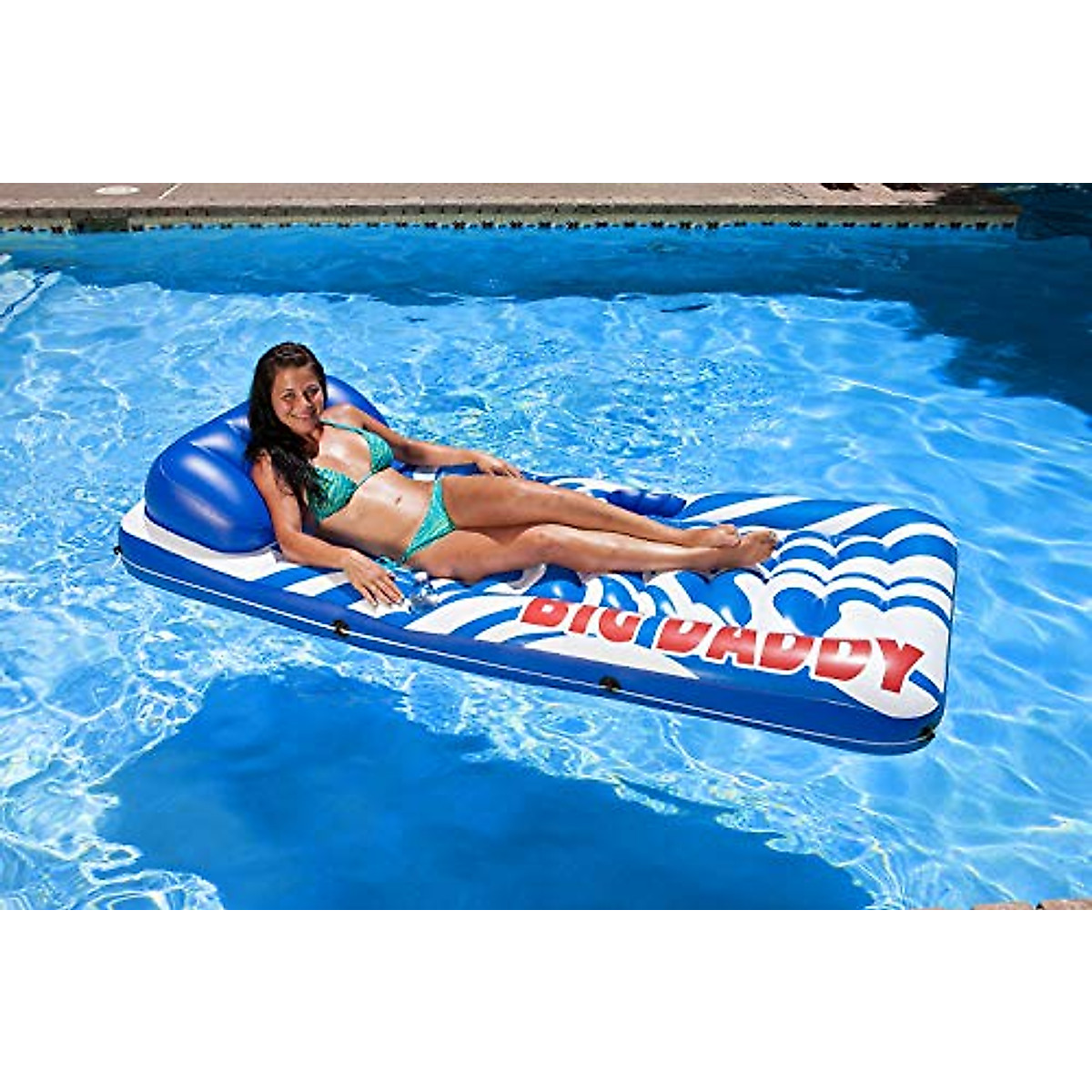 Poolmaster Big Daddy Swimming Pool Mattress Float, Blue