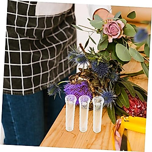 COHEALI 600 pcs Tube Florist Supplies Single Rose Sleeve Water vials for Flowers Flower Holder Flower Arrangements Vial hydroponic Flower stem Water Glass vases Small Rack Bracket 100pcs