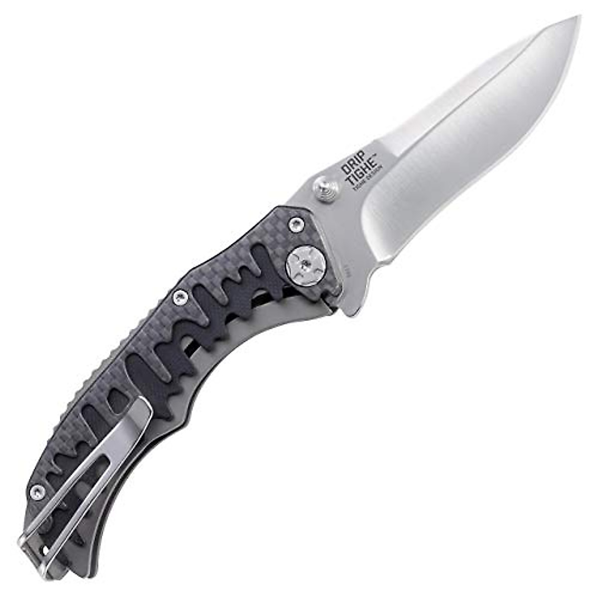 CRKT Drip Tighe EDC Folding Pocket Knife: Assisted Opening Everyday Carry, Satin Blade, Thumb Stud, Liner Lock, G10 Handle with Carbon Fiber Overlays, Pocket Clip 1190