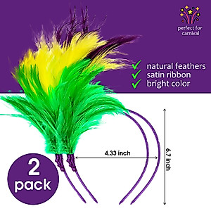 SunnyPro Mardi Gras Accessories for Women Mardi Gras Outfit Headband Headpiece Feather Fascinator