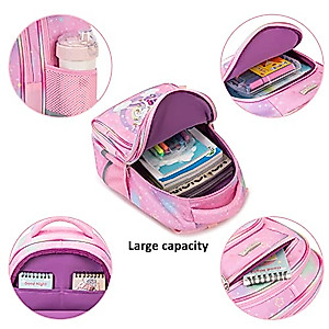 Robhomily Girls Backpack Unicorn Backpack for Elementary Kindergarten Pink Kids Backpack for Girls School Backpack Lightweight Bookbags