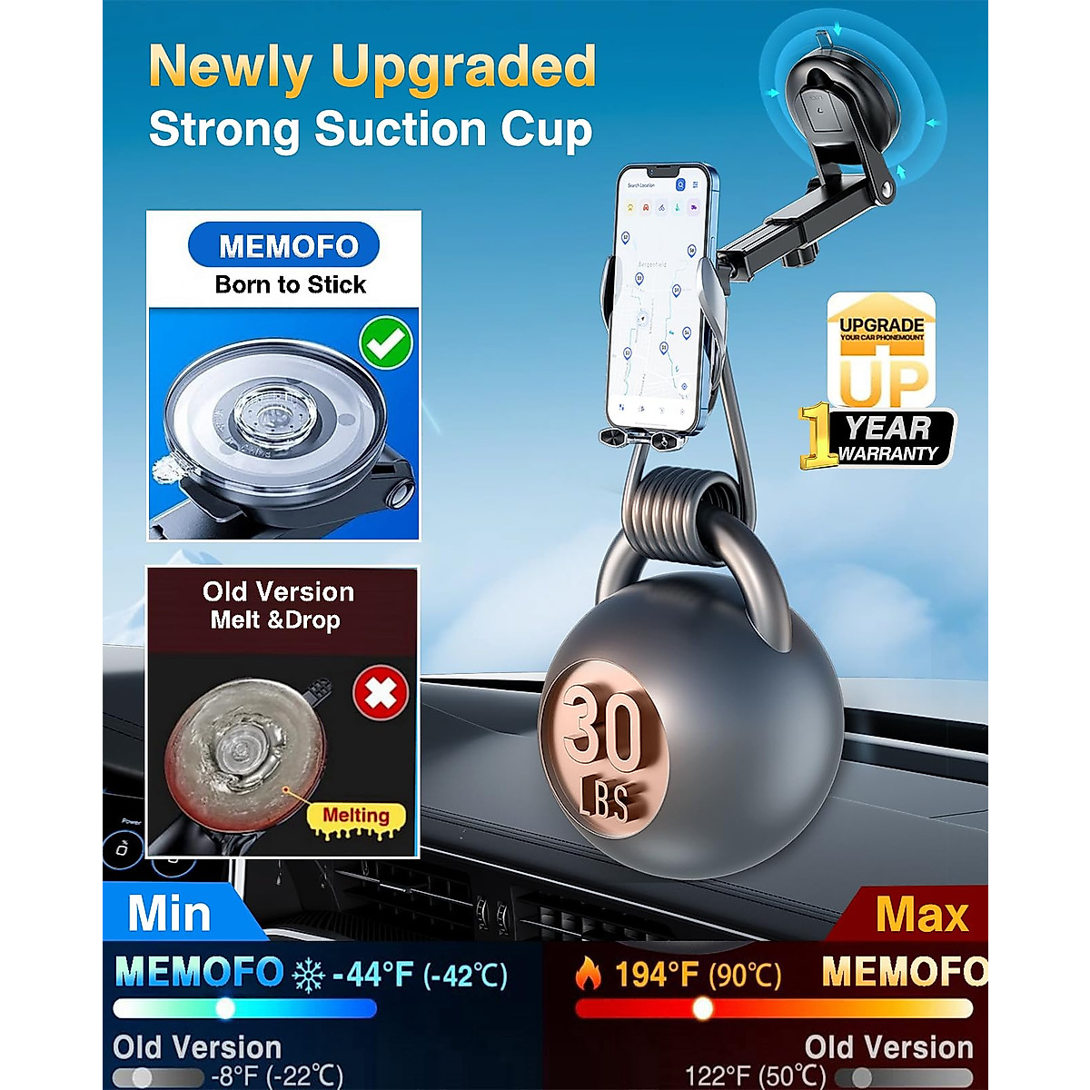 Wireless Car Charger Mount,Memofo 15W Fast Car Phone Holder Mount Wireless Charging Auto-Clamping, for iPhone 14 13 12 11 Pro Max Xs, Samsung Galaxy S21 S20, S10+ S9+ Note 9, etc…