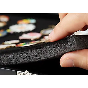 Wowagoga 11x8 Inch Dustproof Enamel Pin Display Case Shadow Box Frame with Hooks for Military Medal Jewelry Pin Badge Collection, Black