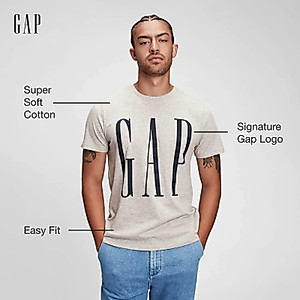 GAP Boys Logo T-Shirt, True Black, Medium US
