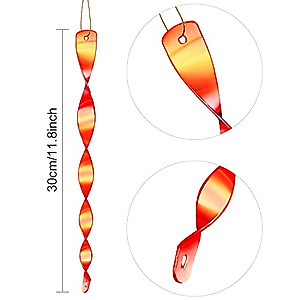 YoungJoy 30 Pcs Reflective Rods Wind Twisting Spiral Device Hanging Reflectors (Red, 30 Pcs)