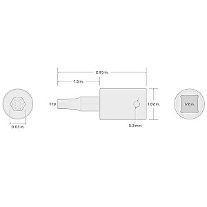 TEKTON 1/2 Inch Drive x T70 Torx Impact Bit Socket | SIB24270