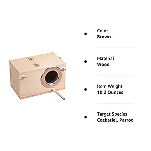 YJJKJ Pet Wood Parakeet Budgie Cockatiel Breeding Nesting Bird Avery Cage Box (S)