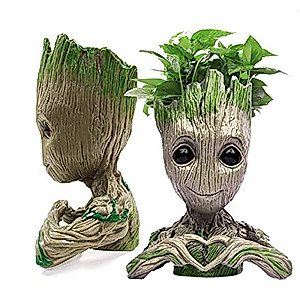 Abomet Groot Planter,Baby Groot Flower Pot Succulent Planter for Garden Decor Desktop,Groot Pencil Pen Holder for Kids Toy Gifts