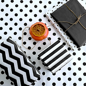 Offizon 120 Sheets of Black Wrapping Tissue Paper for Women, 13.5x20 Inches DIY Gifts Wrapping Paper, Wrapping Tissue for Holidays and Birthdays (35x50cm)