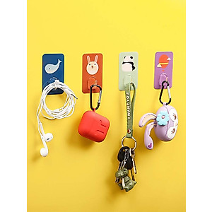 MOVALUE Kids Wall Hooks - Adhesive Wall Hanging Hooks for Kids - Cute Wall Animal Hooks - Towel Hook Child - Childrens Hangers for Bedroom, Bathroom or Nursery, 8 Pack