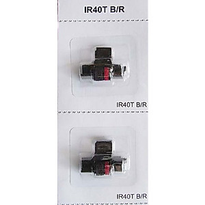 (12 Pack) COMPUMATIC Compatible/Replacement Calculator Ink Roller, Black/Red IR-40T, Replaces Casio IR40T, Canon CP13, Sharp EA772R, NuKote NR42, Porelon PR42