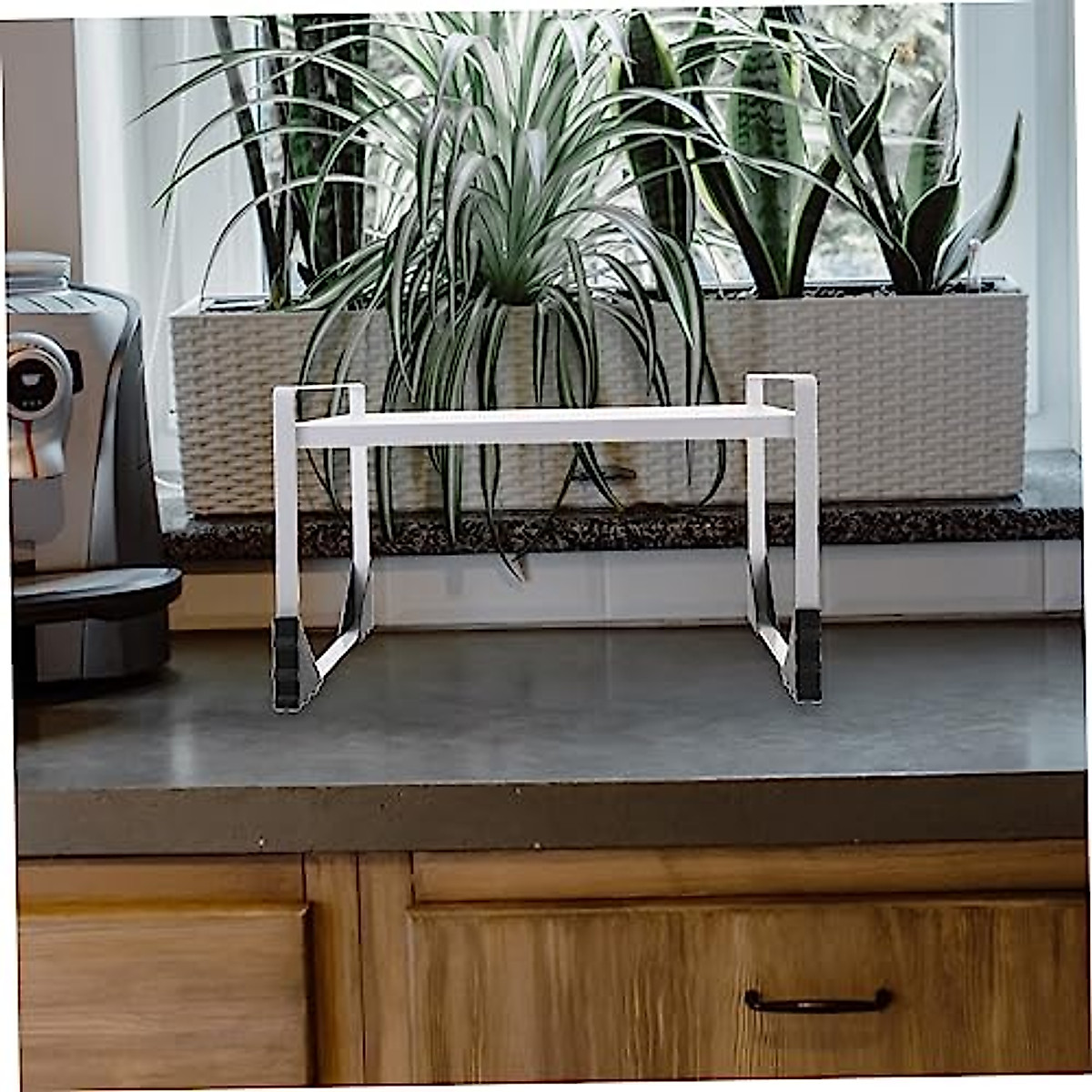 Zerodeko Cabinet Layered Rack Cabinet Storage Rack Kitchen Desktop Rack under The Sink Cabinet Seasoning Rack (single Layer White Sundries Shelf Kitchen Rack Multi-purpose Shelf White Food