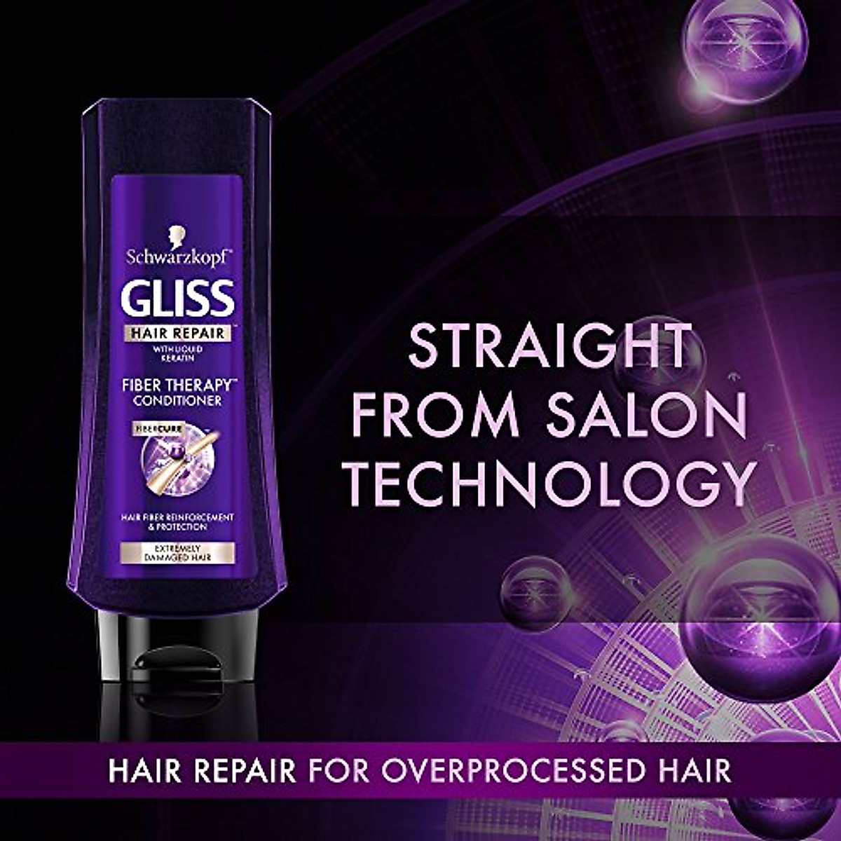 GLISS Hair Repair Conditioner Fiber Therapy, 13.6 Ounces (Pack of 3)