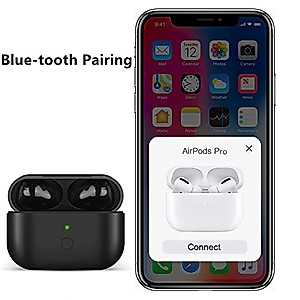 Wireless Charging Case for Air pod pro, Charger Case Replacement with Sync Button and Built-in 660 mAH Battery, No Earbuds Include (Black Pro)
