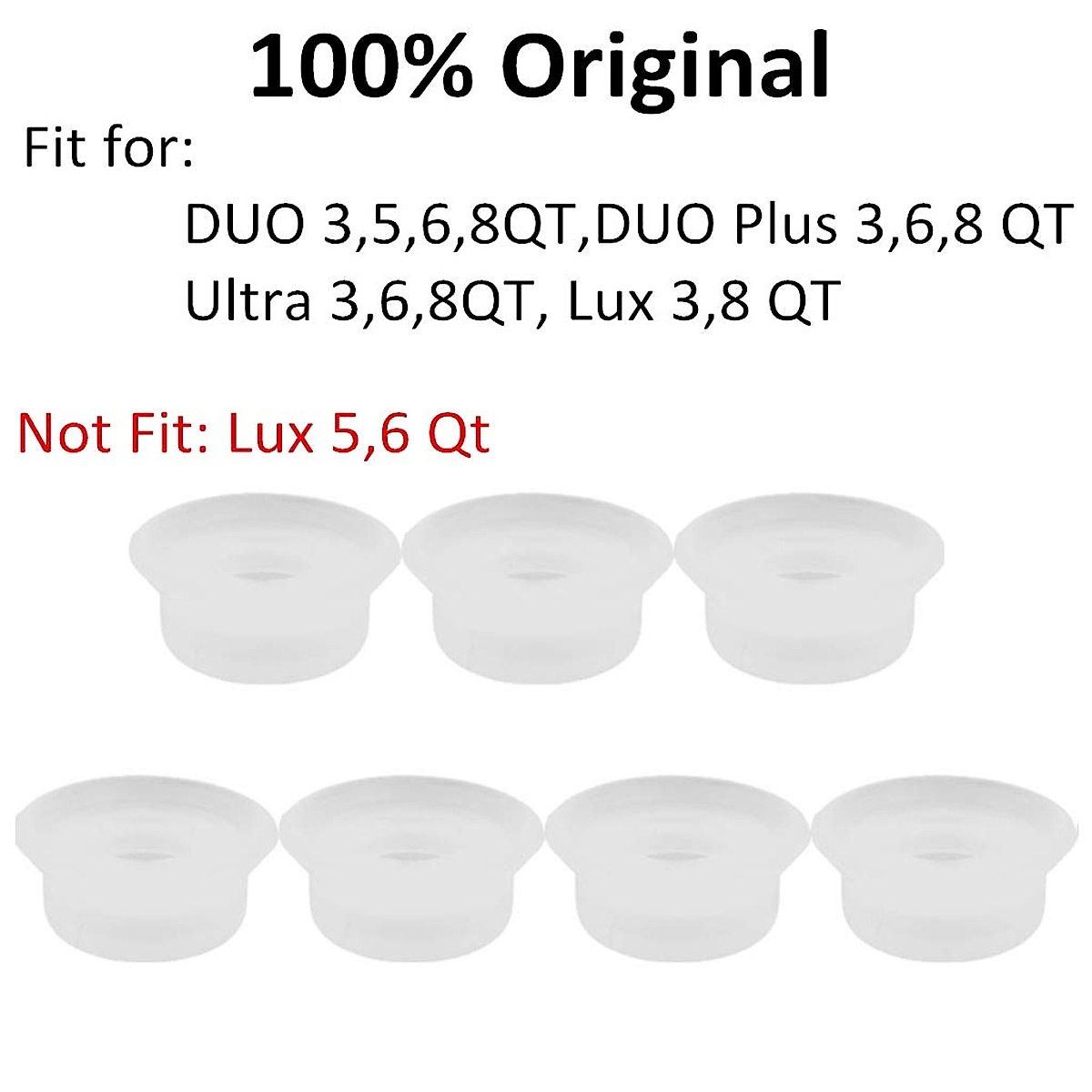 Original Replacement Float Valve Gaskets for Instant Pot Duo 3, 5, 6, 8 Quart, Duo Plus, Ultra, LUX 3, 8 Qt, Pressure Cooker Float Sealing Caps - 7 Packs