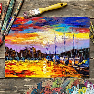 FIXSMITH Canvas Boards for Painting 12x16 Inch, Super Value 14 Pack Paint Canvases, White Blank Canvas Panels, 100% Cotton Primed, Painting Art Supplies