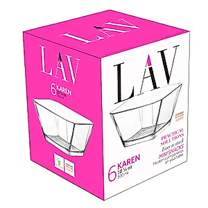 lav Glass Serving Bowls Set of 6-10 oz Small Glass Bowls for Desserts - Dessert Bowls Glass - Glass Fruit Bowl for Serving and Dessert - Small Glass Ice Cream Bowls - Made in Europe