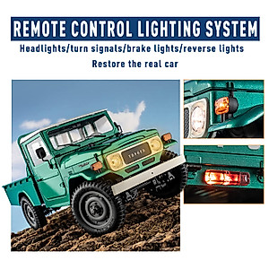 EAZYRC X FMS 1/12 Toyota FJ45 RC Pick-up Truck 4WD RTR Official License, 2 Speed Transmission 5Km/h Speed, Vintage 1960s Car, All Terrain Off-Road with Battery, Charger and Remote Control