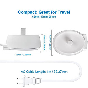 for Oral B Electric Toothbrush Replacement Charger, More Safety Compatible with Most Oral B Braun Toothbrush Charger Base Inductive Model 3757 Charger,Waterproof IPX7 Portable Travel