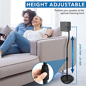 Mount-It! Universal Speaker Stands, Adjustable Height 30 to 40.8 Inches, Surround Sound Speaker Stands for Satellite and Bookshelf Speakers, Heavy-Duty Construction, Supports 10 lbs Each (1 Pair)