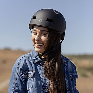 Retrospec Dakota Bicycle / Skateboard Helmet for Adults - Commuter, Bike, Skate, Scooter, Longboard & Incline Skating - Highly Protective & Premium Ventilation-Medium- Matte Black