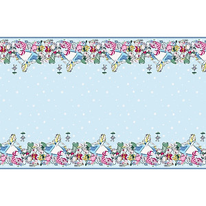 Disney Alice in Wonderland Rectangular Plastic Table Cover, 54" x 84" - 1 Count - Multicolored Table Cover, Perfect for Themed Parties & Magical Celebrations