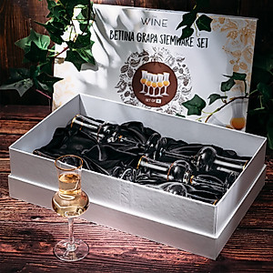 The Wine Savant Crystal Set of 6 Grappa Glasses 3oz Post Dinner Drinks, Italian Tulip Shape, Tasting Glasses, Perfect For Nosing and Sipping, Glasses for Absinthe, Aperol, Sherry, Aperitif, Scotch